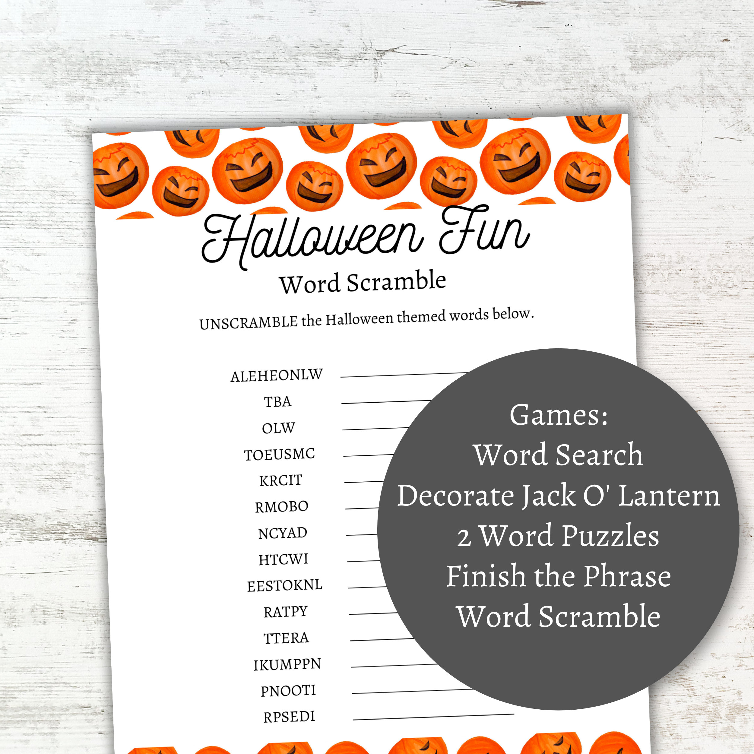 Halloween Party Games Printable | Finish the Phrase | Halloween Night ...