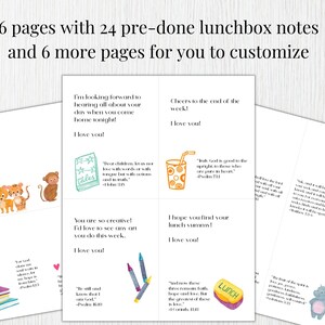 Lunchbox Notes for Kids With Bible Verses, Lunch Notes for Kids, Lunch ...