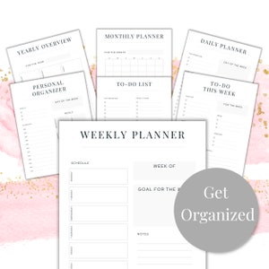 Minimalist Daily Planner Printable, Weekly Planning, Monthly, 2025 ...