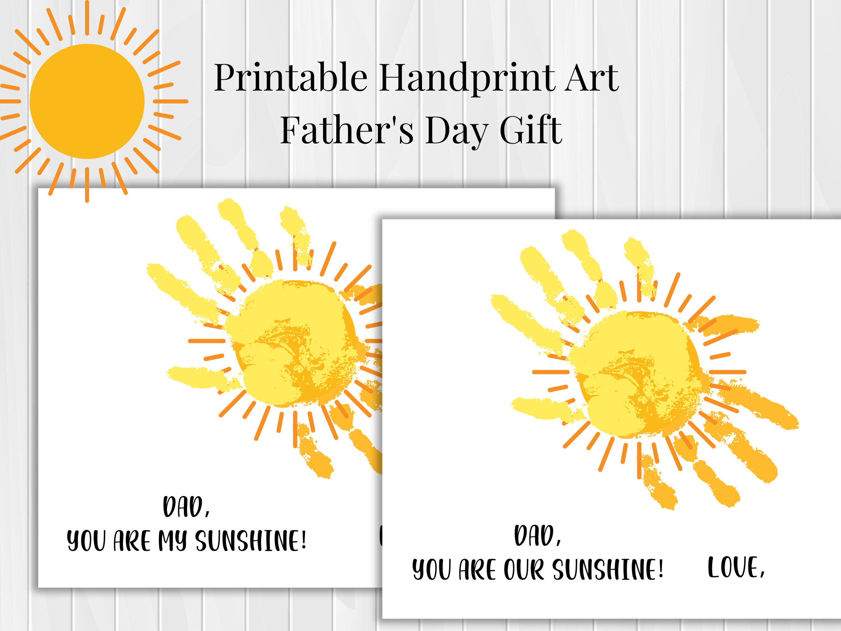 Father's Day Handprint Art Printable, Happy Father's Day, Keepsake DIY ...