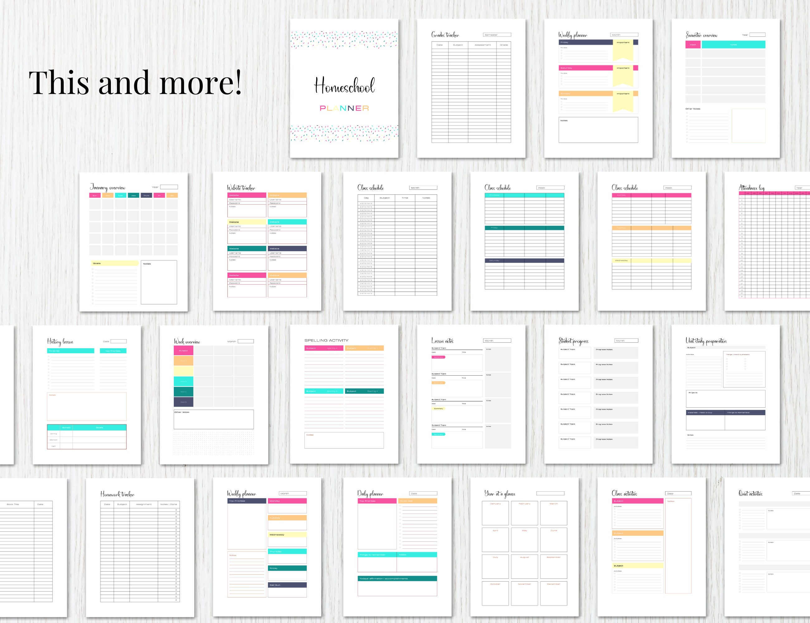 Homeschool Planner Printable Undated, Homeschool Schedule, Lesson ...