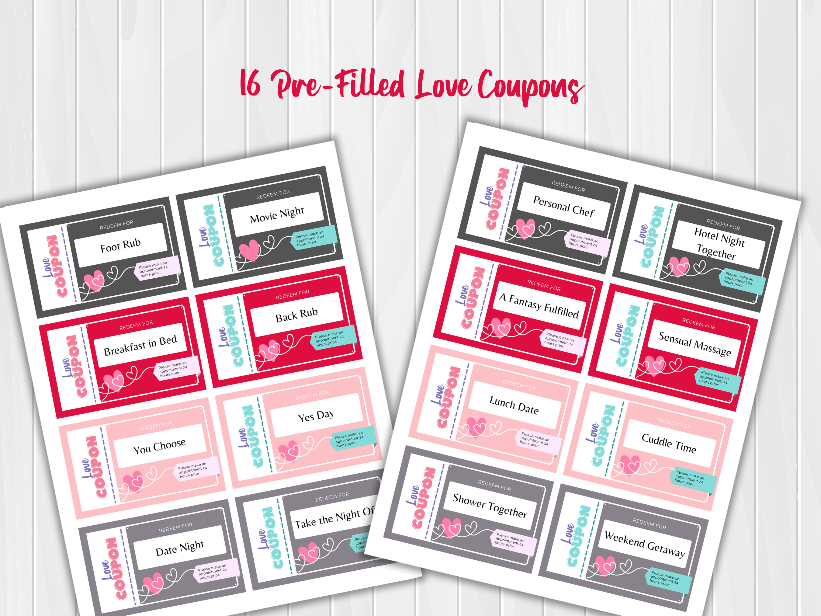 Love Coupons Love Coupon Book Custom Coupon Book Valentine's Day ...