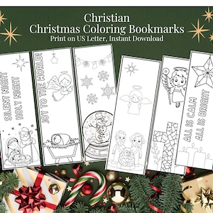 Christmas Coloring Bookmarks for Christians, Printable Sunday School ...