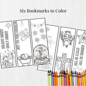 Christmas Coloring Bookmarks for Christians, Printable Sunday School ...