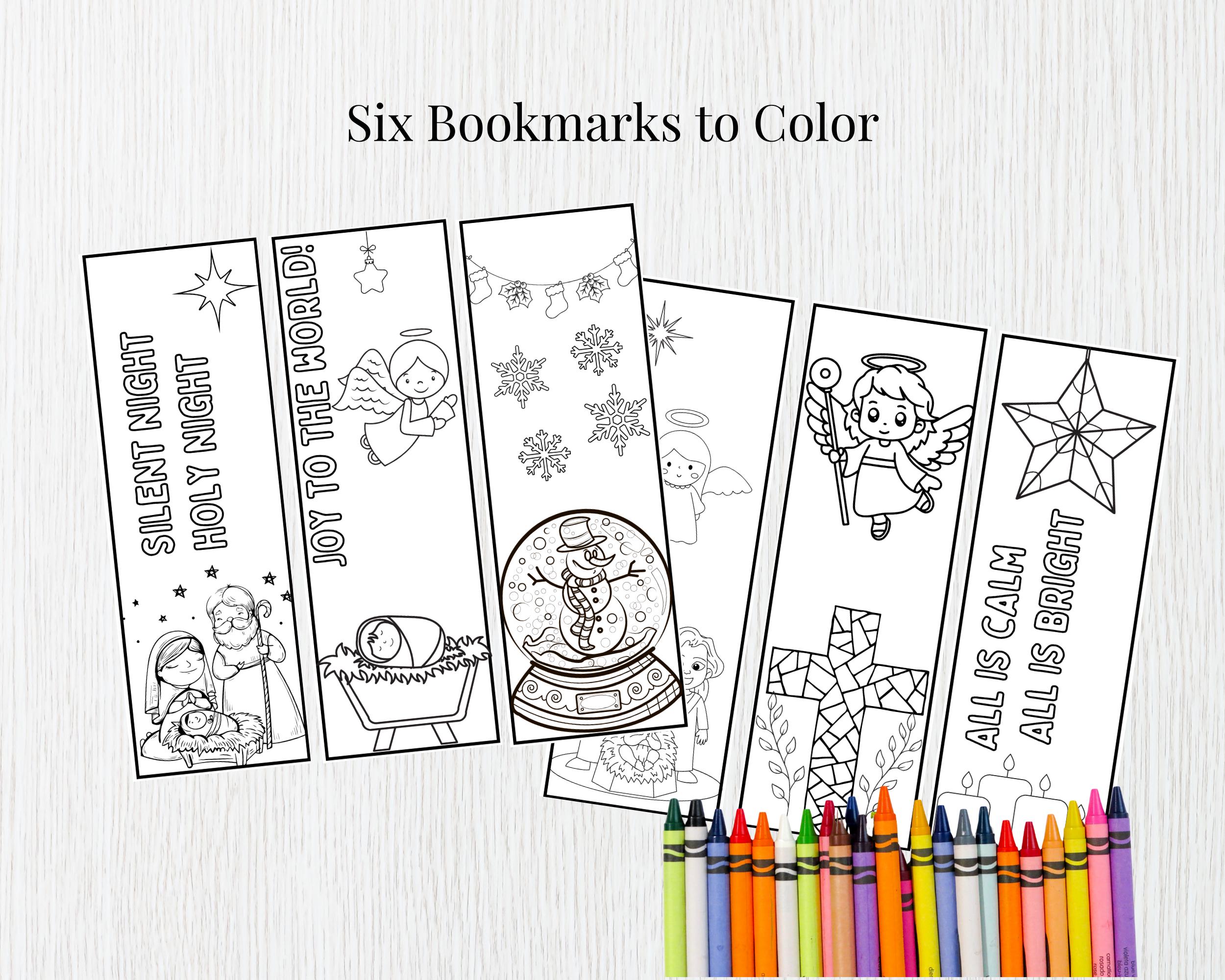 Christmas Coloring Bookmarks for Christians, Printable Sunday School ...