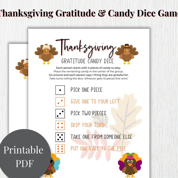 Gratitude Dice Game - Etsy