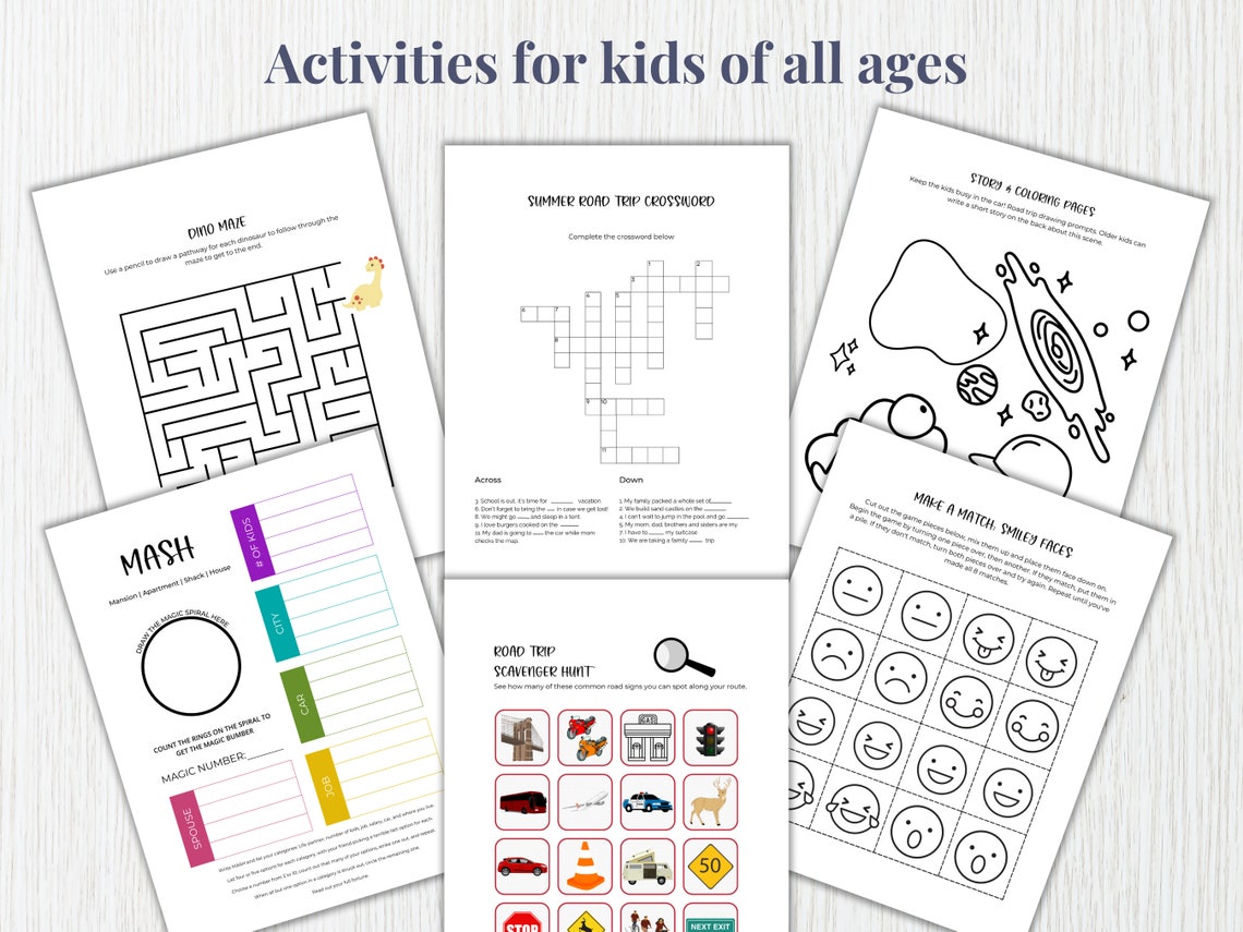 Road Trip Games Printable, Road Trip Activities for Kids, Car Games ...