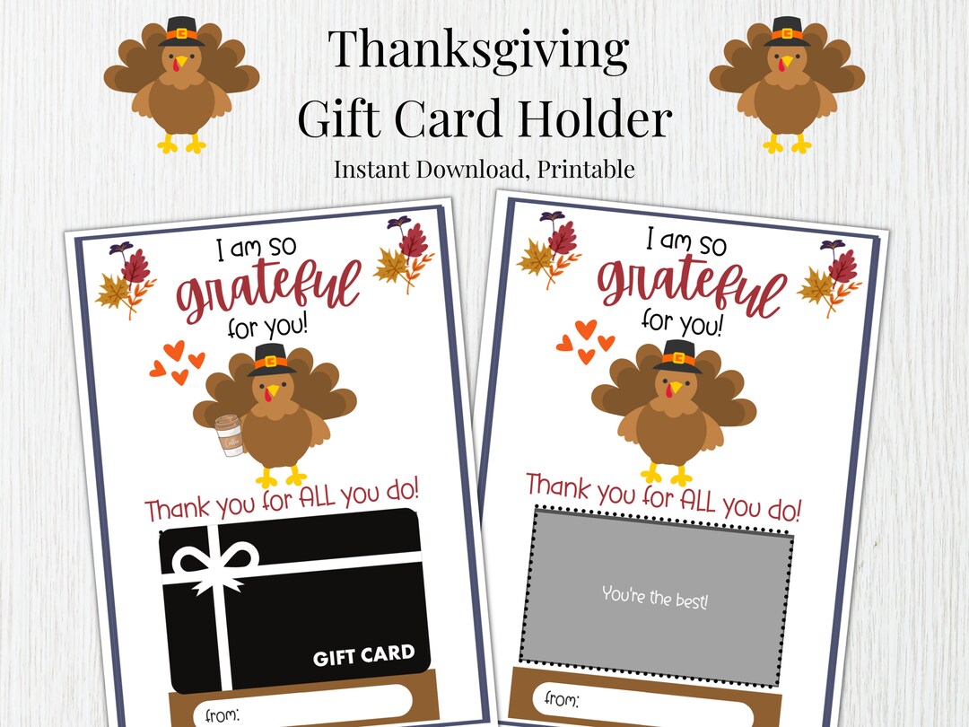 Teacher Thanksgiving Gift Card Holder Printable, Teacher Appreciation ...