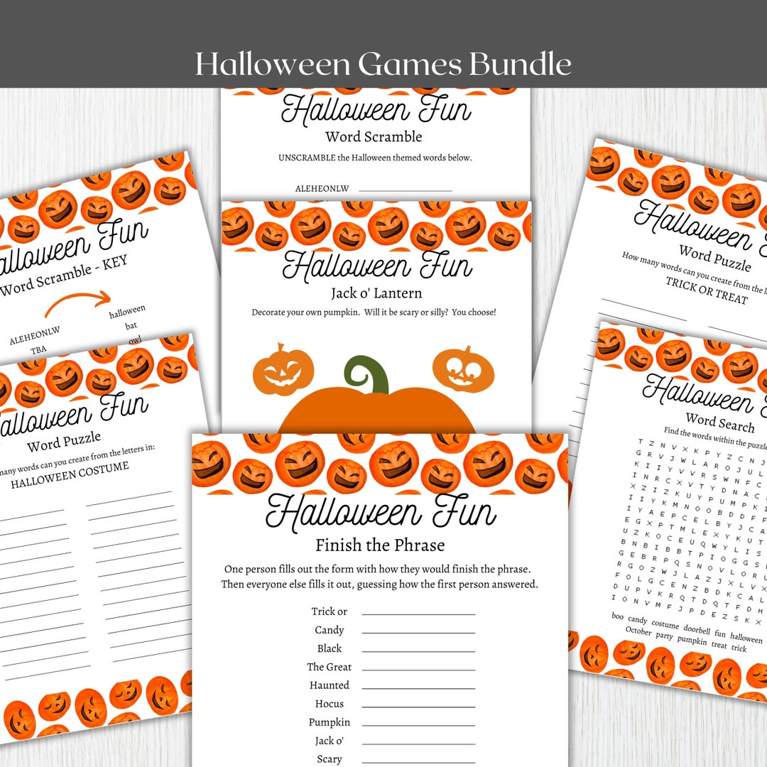 Halloween Party Games Printable, Finish the Phrase, Halloween Night ...