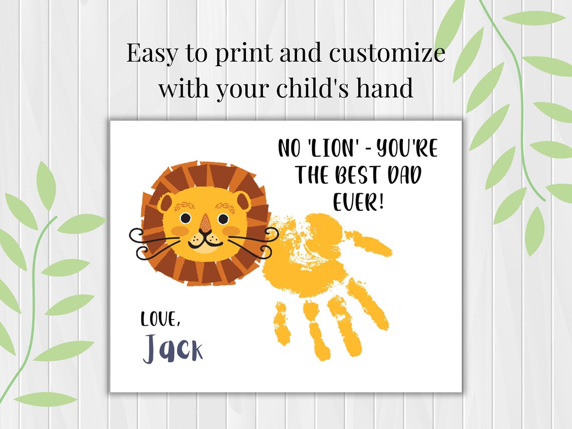 Father's Day Handprint Art Printable, DIY Gift for Dad, Keepsake Gift ...