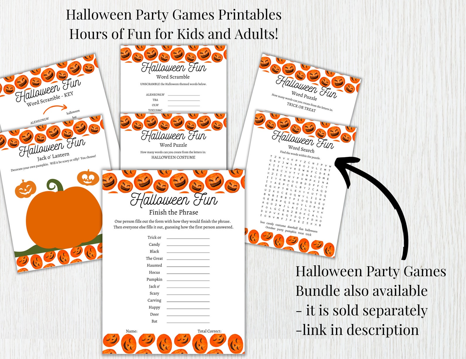 Halloween Scavenger Hunt for Kids, Halloween Games for Kids, Halloween ...