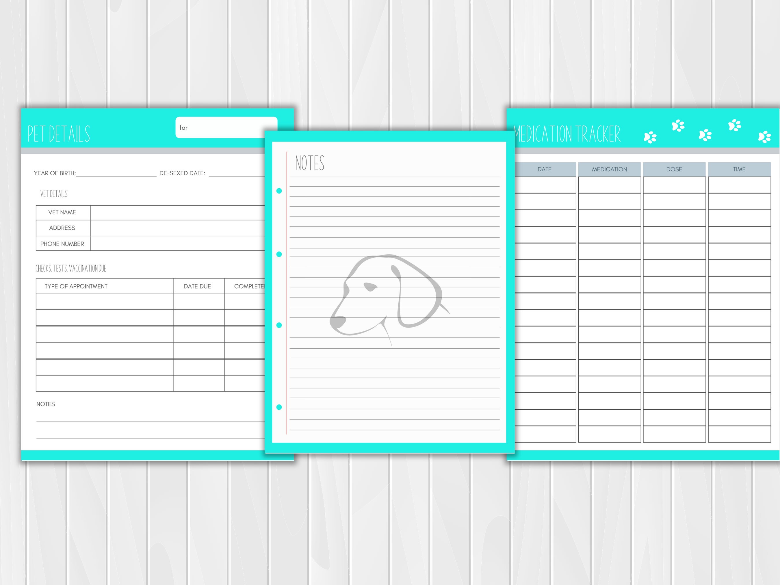 Pet Planner Printable Pet Care Log Pet Sitter Instructions - Etsy