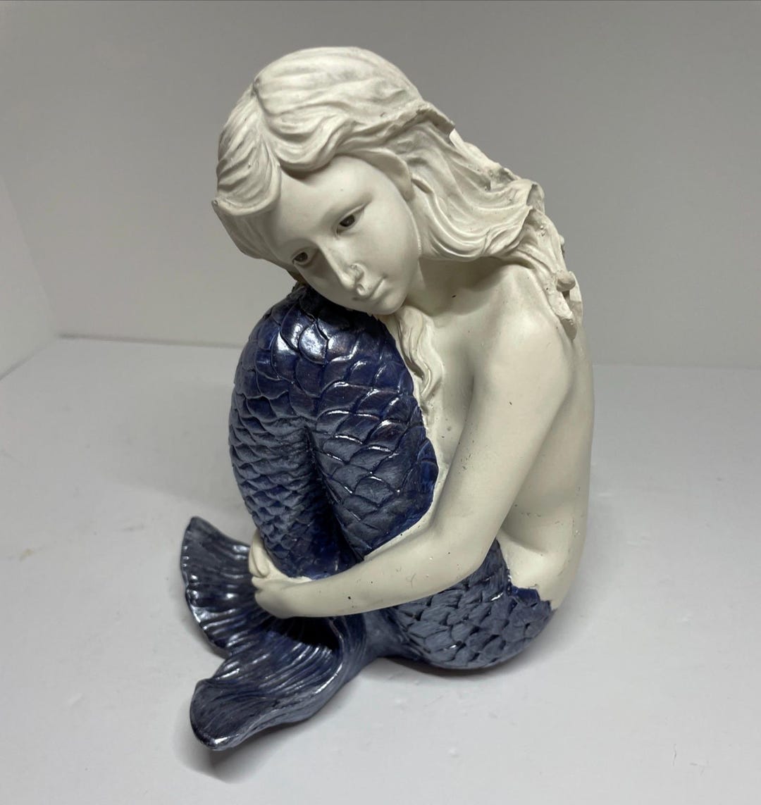 Mermaid Table Nautical Coastal Decor Figurine 8" - Etsy