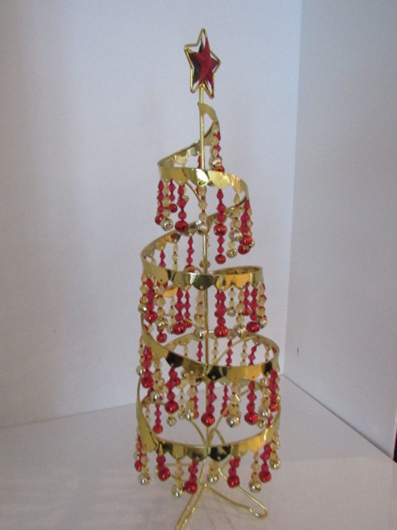 Jingle Bells Table Top Metal Gold Wire Spiral Christmas Tree - Etsy