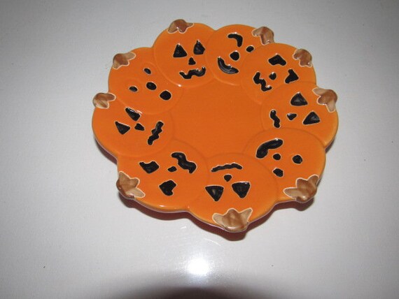 7 Pumpkin 9 Faces Ceramic Glazed Plate - Etsy