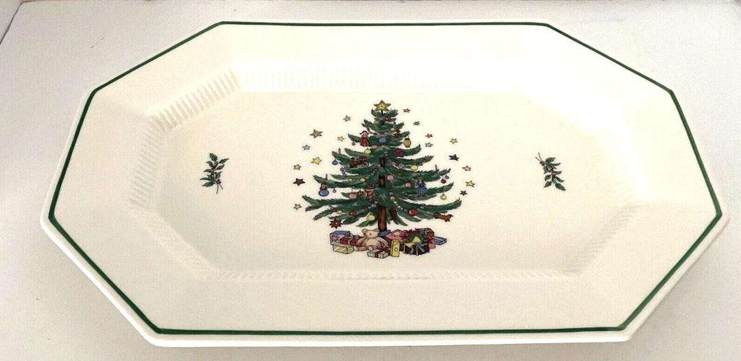 Nikko Christmastime Happy Holidays Large 16" Serving Platter Christmas ...