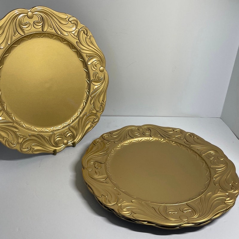 Gold Charger Plates - Etsy