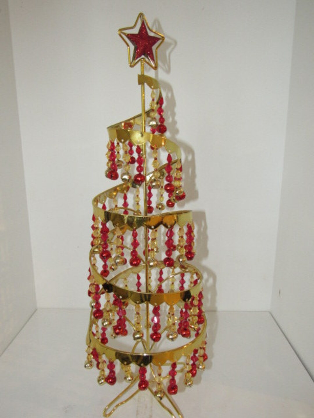 Jingle Bells Table Top Metal Gold Wire Spiral Christmas Tree 24" H - Etsy