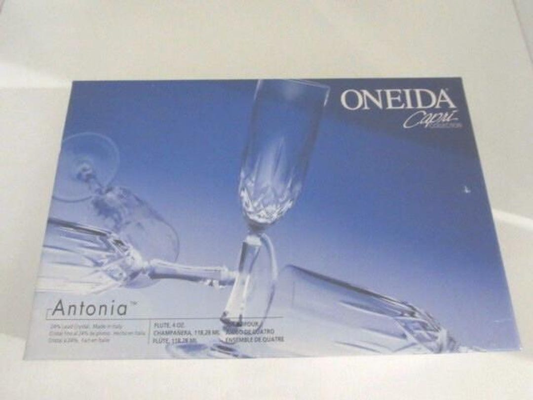 Oneida Capri Antonia 24% Lead Crystal Set of 4-4oz. Flutes - NEW - Etsy