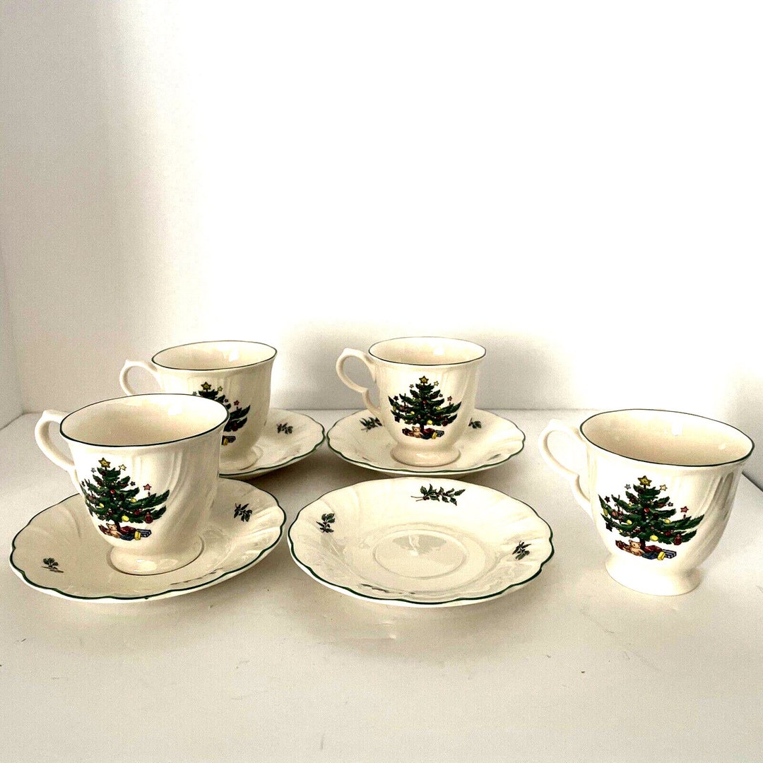 Set of 4 Nikko Happy Holidays Tea Cup and Saucer Christmas - Etsy