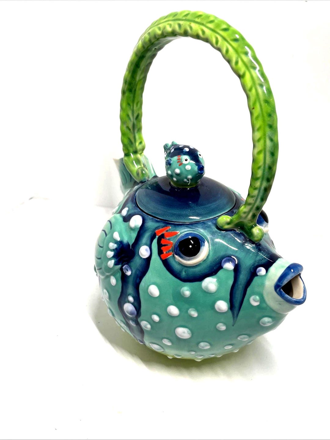 Blue Sky Clayworks Ceramic Fish Teapot by Jeanette Mccall 9.5" H - Etsy