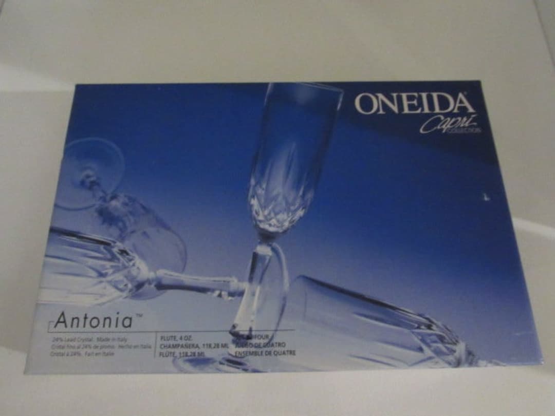 Oneida Capri Antonia 24% Lead Crystal Set of 4-4oz. Flutes NEW - Etsy