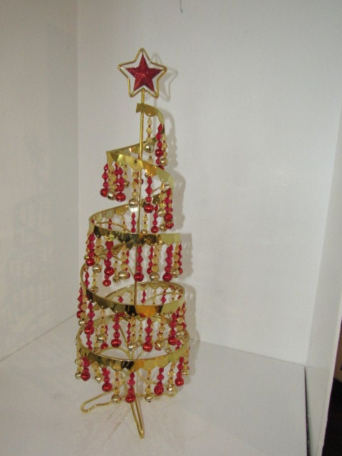 Jingle Bells Table Top Metal Gold Wire Spiral Christmas Tree 24" H - Etsy