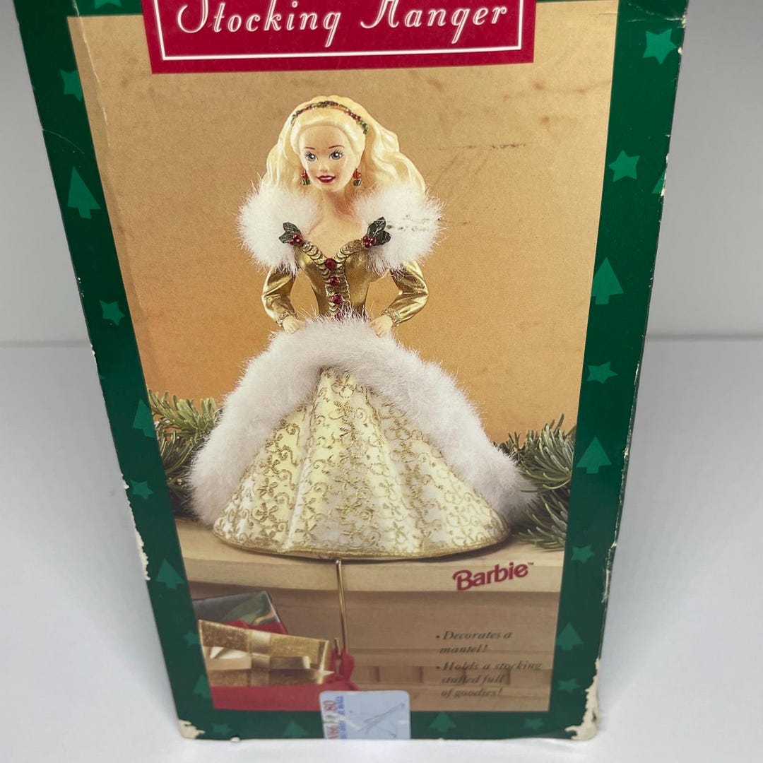 Hallmark Happy Holidays Barbie Christmas Stocking Hanger 1995 Mattel - Etsy