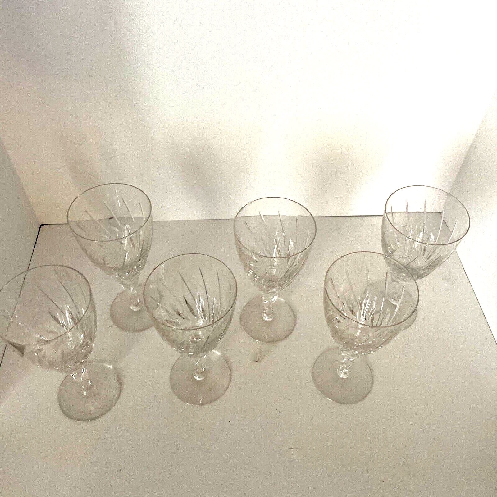 Stuart England Claridge Crystal Wine Goblets Glasses Set of 6 - Etsy