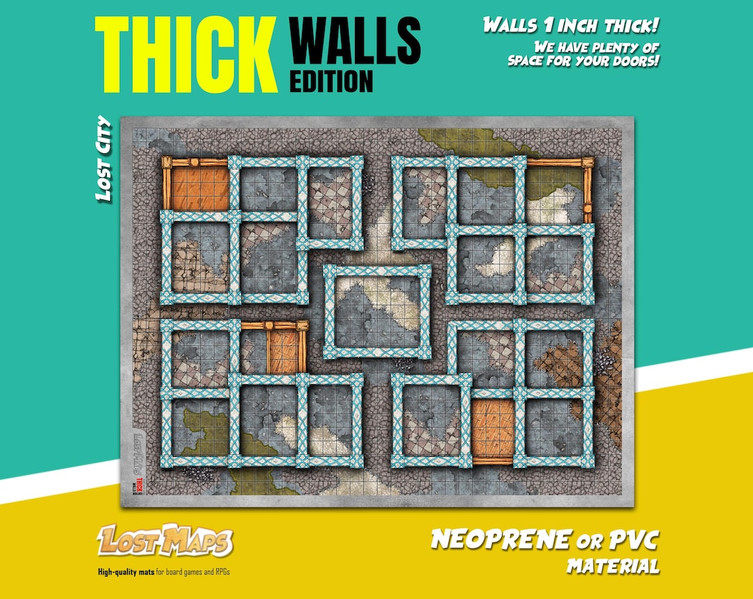 THICK WALLS Heroquest Mat - Playmat Custom, Dnd Battle Map for Tabletop ...
