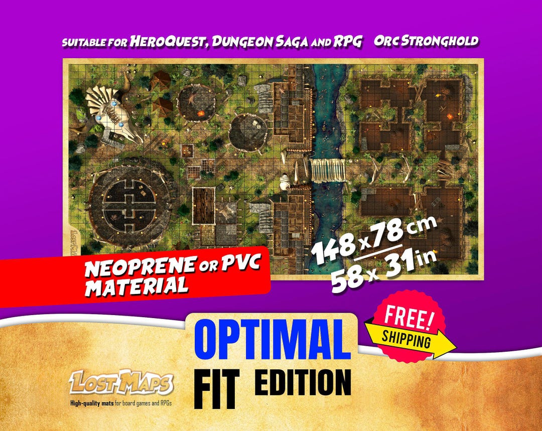 Heroquest Mat - Playmat Custom, Dnd Battle Map for Tabletop Gaming ...