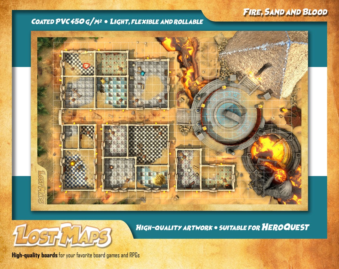 Custom Heroquest Board Game Mat, RPG Playmat, Dungeon and Dragons ...