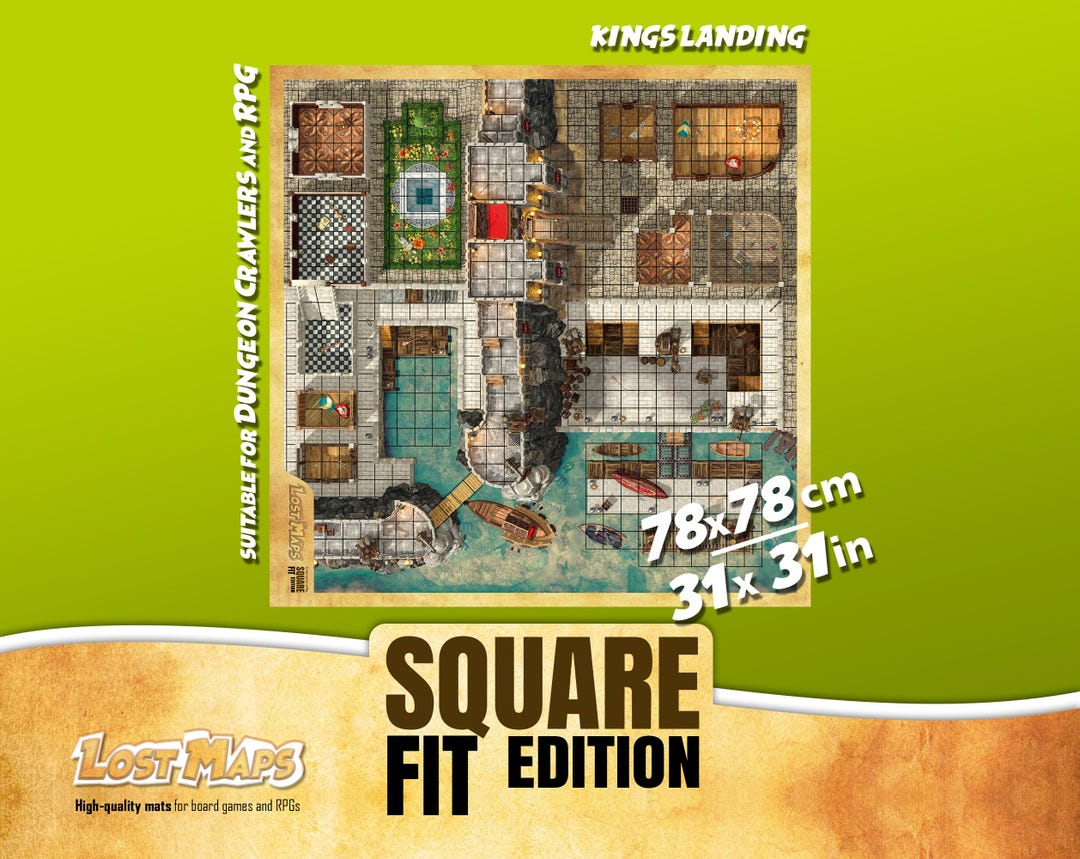 SQUARE FIT Heroquest Board Game Mat, RPG Playmat, Dungeon and Dragons ...