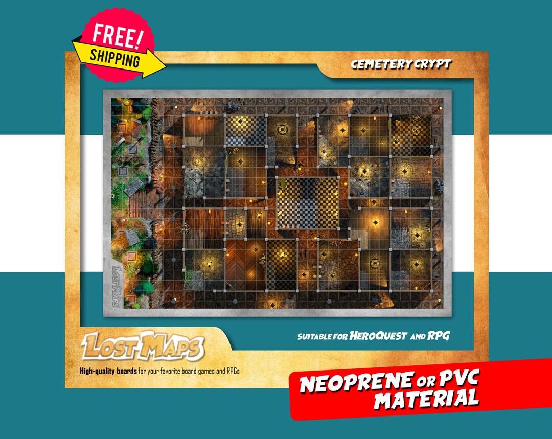 Heroquest Mat - Playmat Custom, Dnd Battle Map for Tabletop Gaming ...