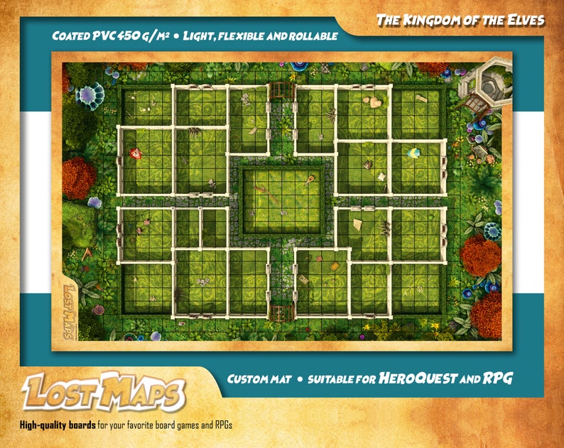 Custom Heroquest Board Game Mat, RPG Playmat, Dungeon and Dragons ...