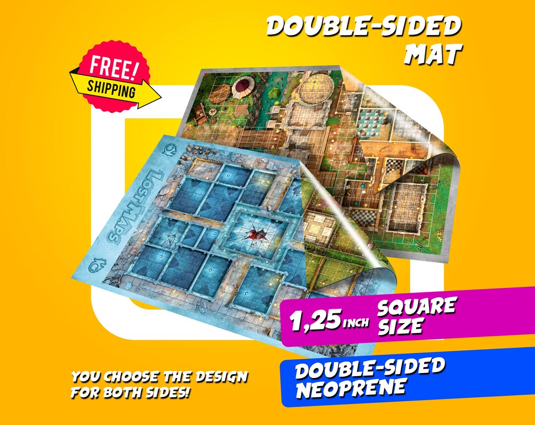 1,25 Kwadratu DOUBLE SIDED Heroquest Mat - Playmat Custom, Mapa Dnd ...