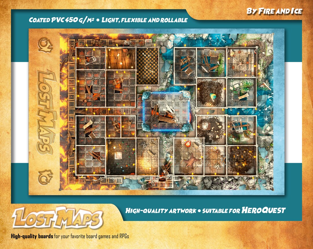 Custom Heroquest Board Game Mat, RPG Playmat, Dungeon and Dragons ...