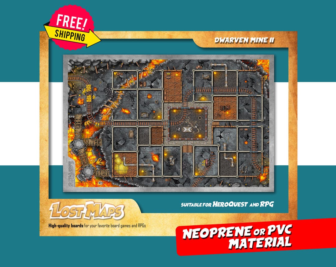 Heroquest Mat - Playmat Custom, Dnd Battle Map for Tabletop Gaming ...