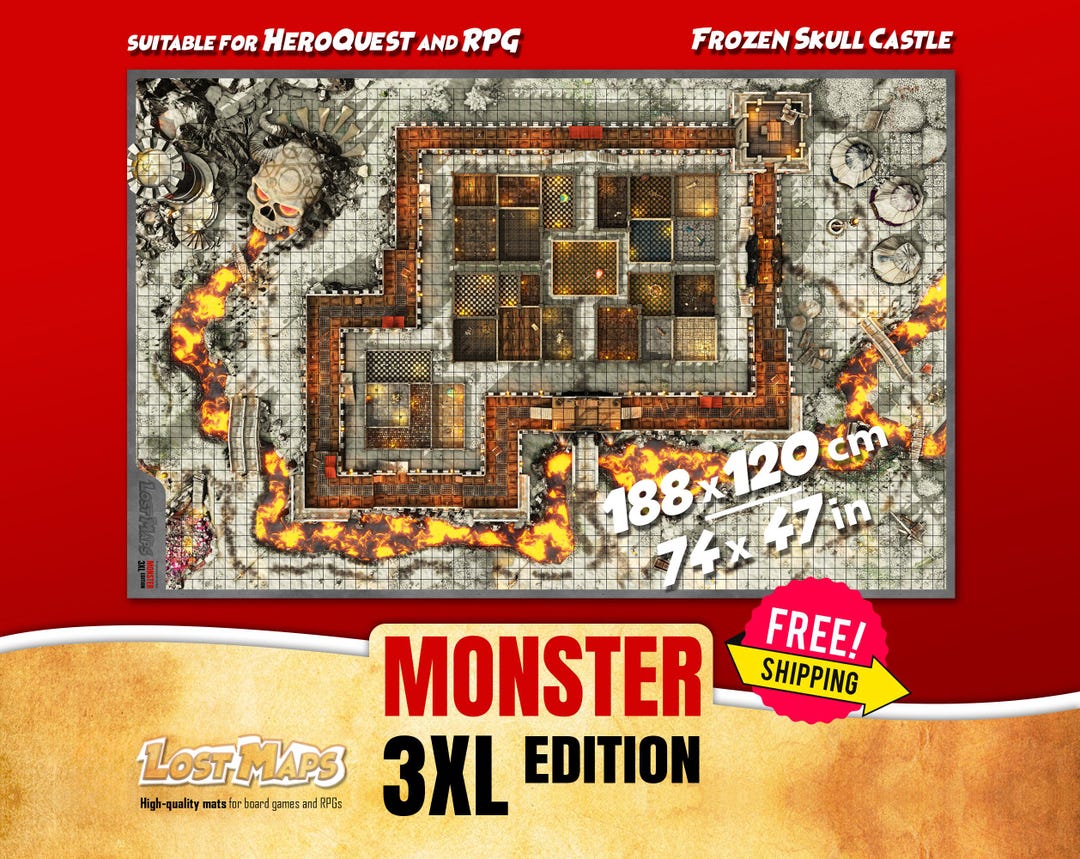 Heroquest Mat - Playmat Custom, Dnd Battle Map for Tabletop Gaming ...