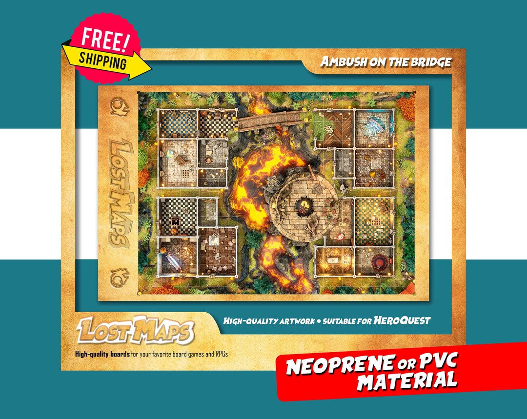 Sale up to 20% | Custom Heroquest Board Game Mat, RPG Playmat, Dungeon ...