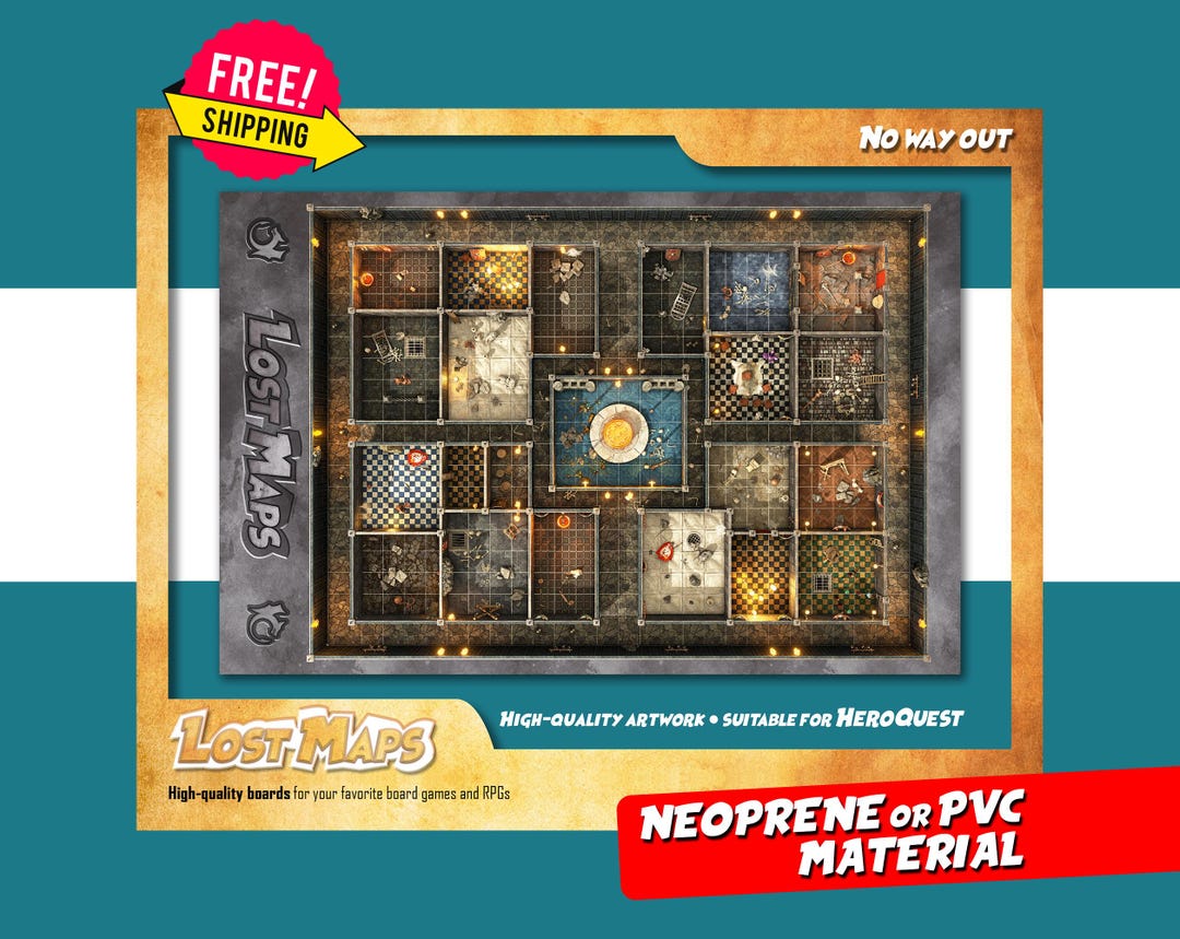 Custom Heroquest Board Game Mat, RPG Playmat, Dungeon and Dragons ...