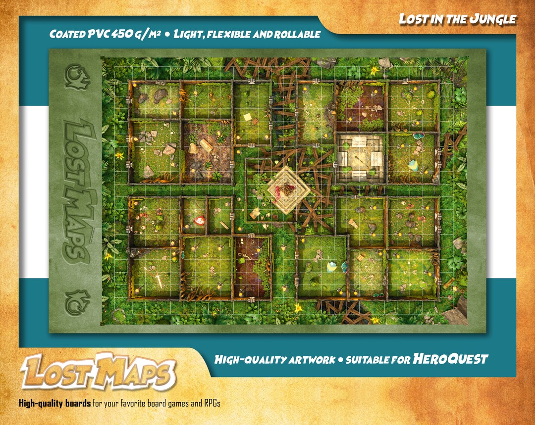 Custom Heroquest Board Game Mat, RPG Playmat, Dungeon and Dragons ...