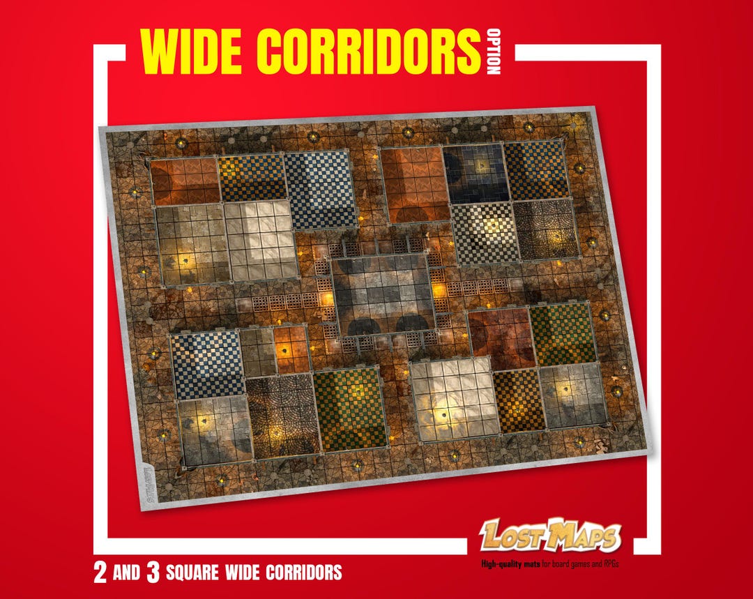 Wide Corridors Heroquest Mat - Playmat Custom, Dnd Battle Map for ...