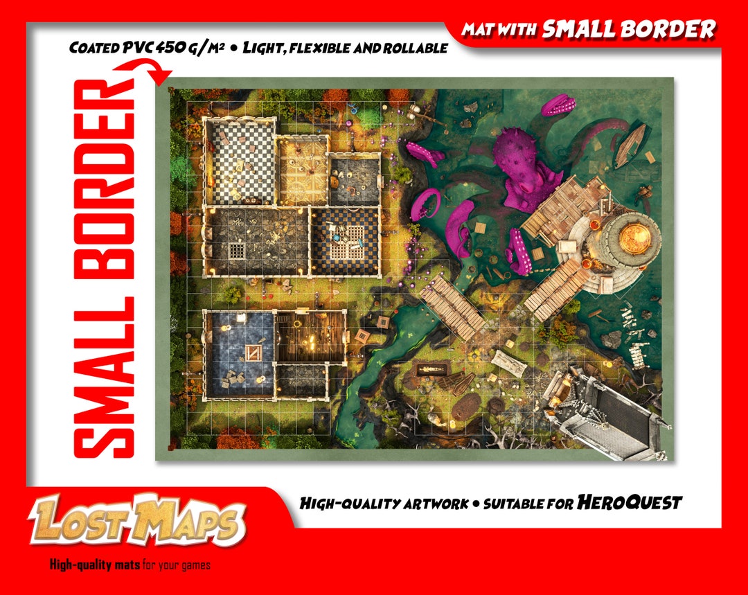 SMALL BORDER. Heroquest Custom Playmat. Game Mat. Gaming Mat. Floor ...