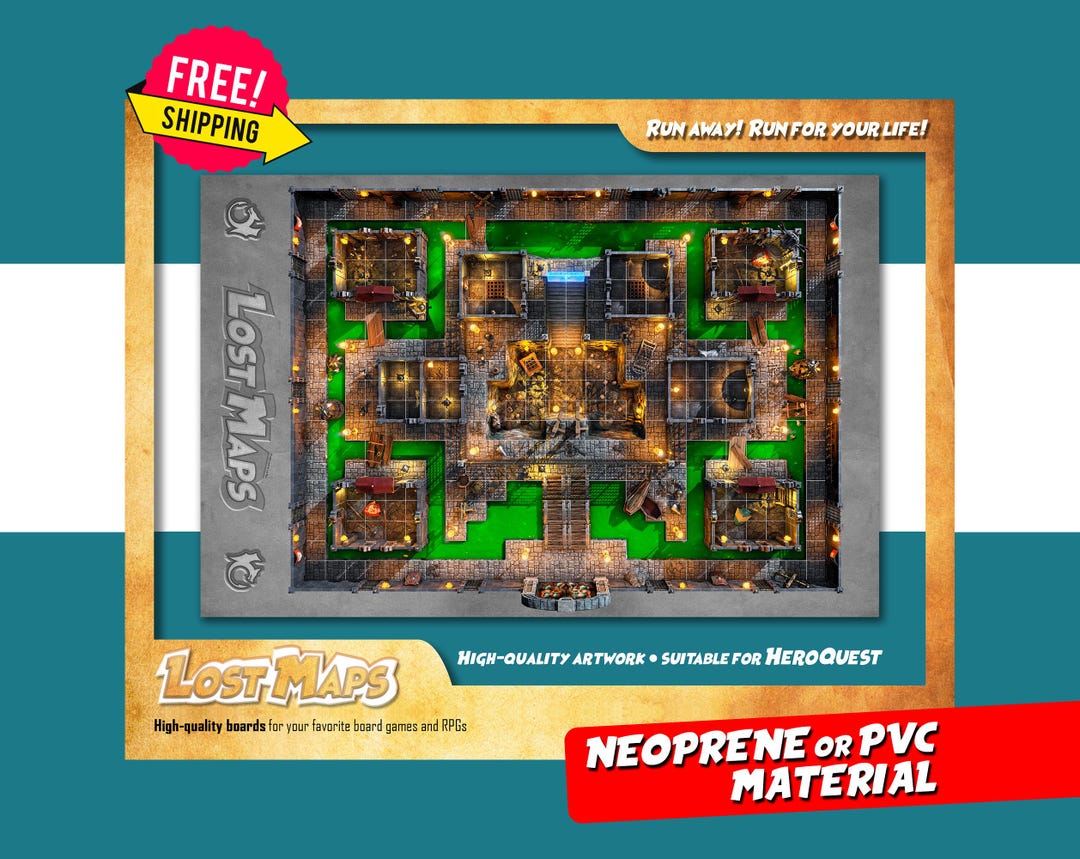 Heroquest Mat - Playmat Custom, Dnd Battle Map for Tabletop Gaming ...