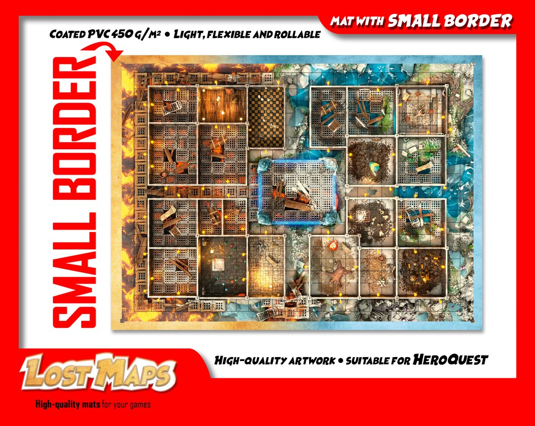 SMALL BORDER. Heroquest Custom Playmat. Game Mat. Gaming Mat. Floor ...