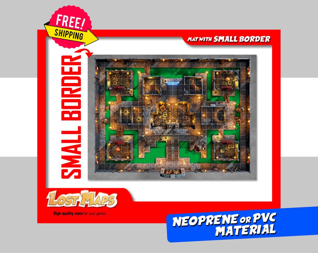 SMALL BORDER. Heroquest Mat - Playmat Custom, Dnd Battle Map for ...