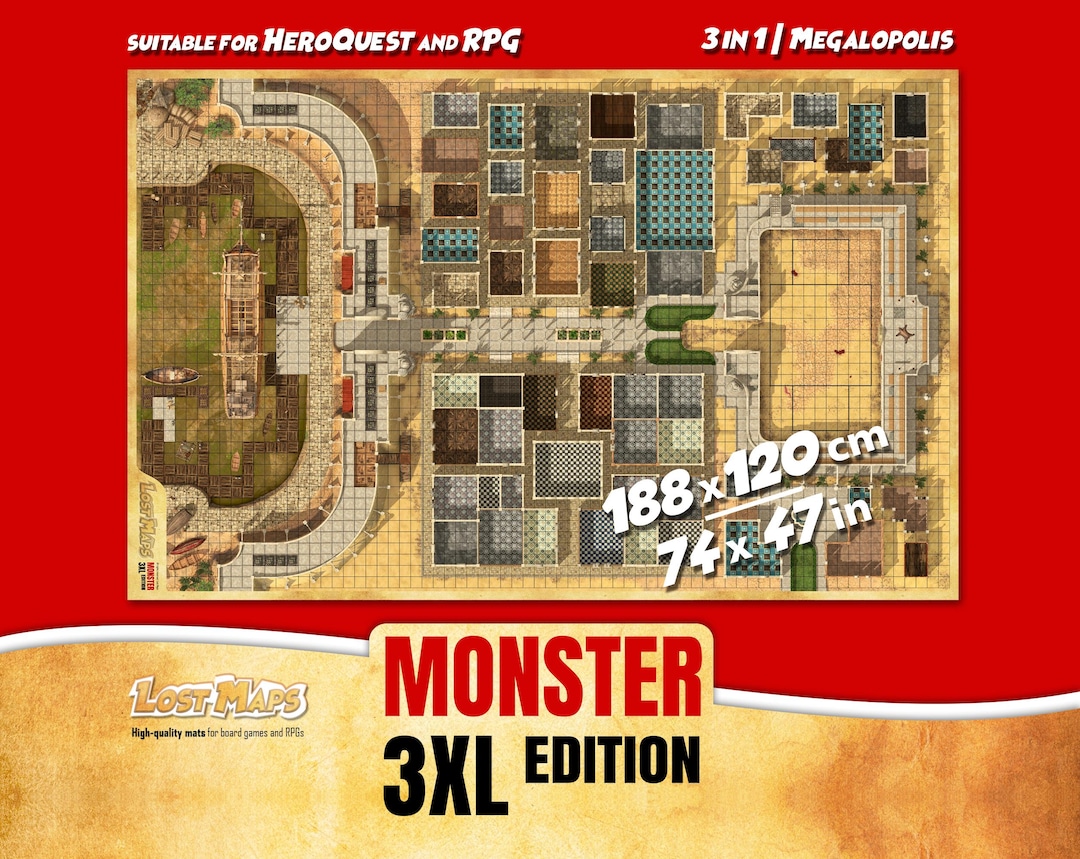 Heroquest Mat - Playmat Custom, Dnd Battle Map for Tabletop Gaming ...