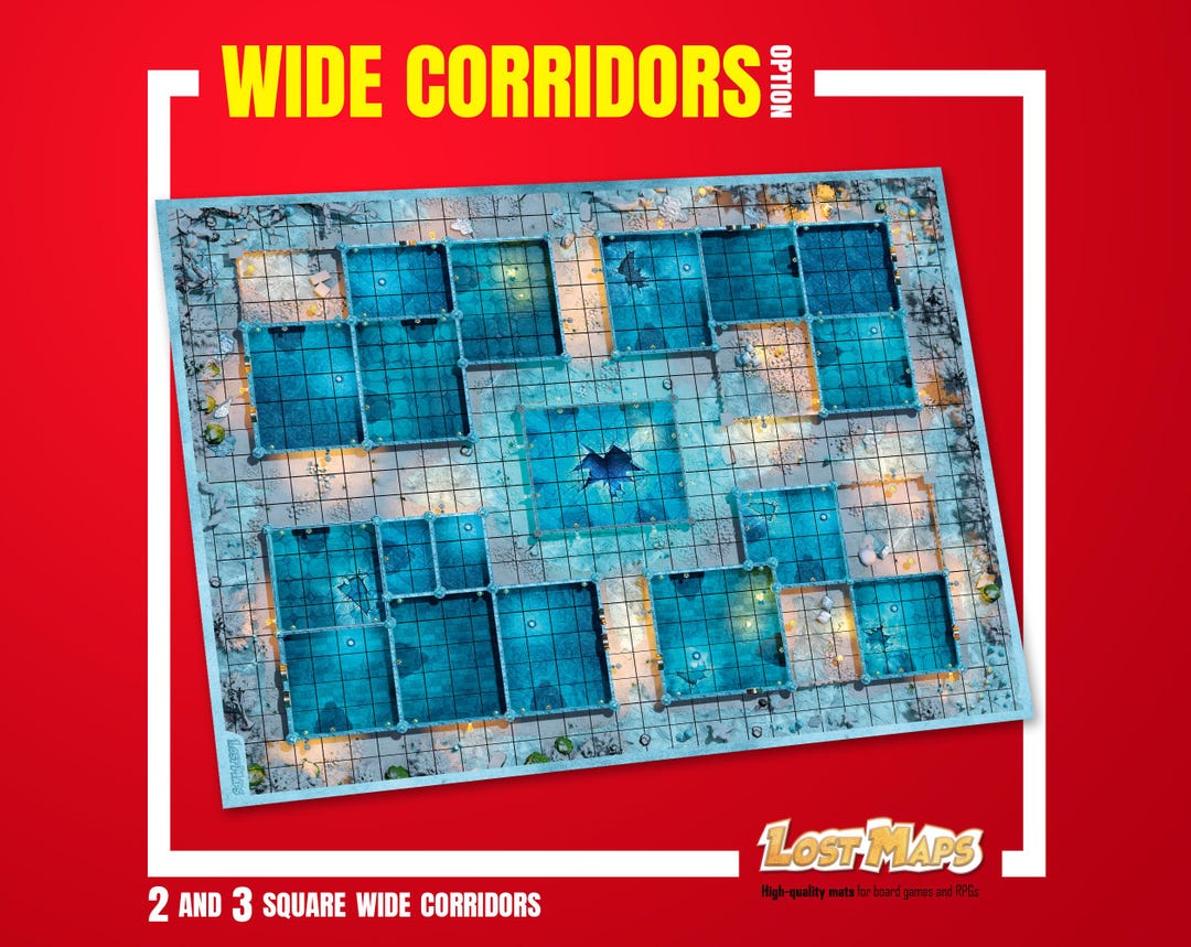 Wide Corridors Heroquest Mat - Playmat Custom, Dnd Battle Map for ...