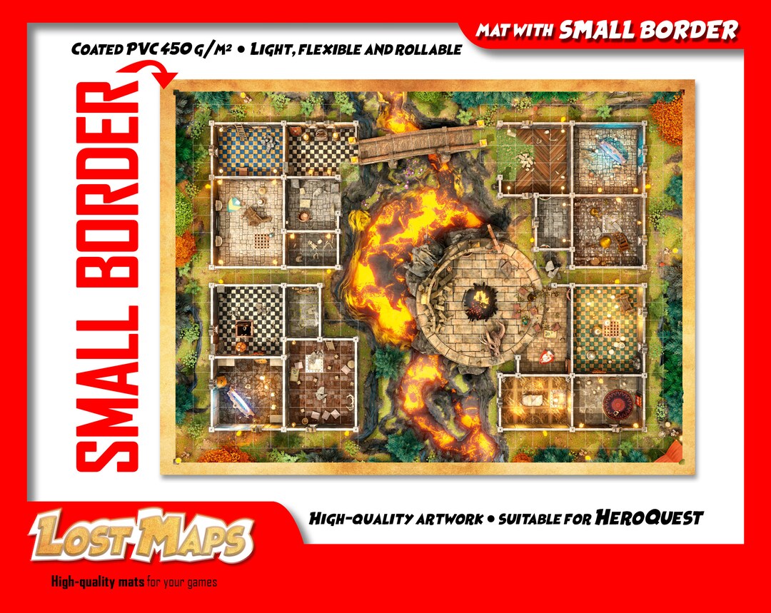 SMALL BORDER. Heroquest Custom Playmat. Game Mat. Gaming Mat. Floor ...